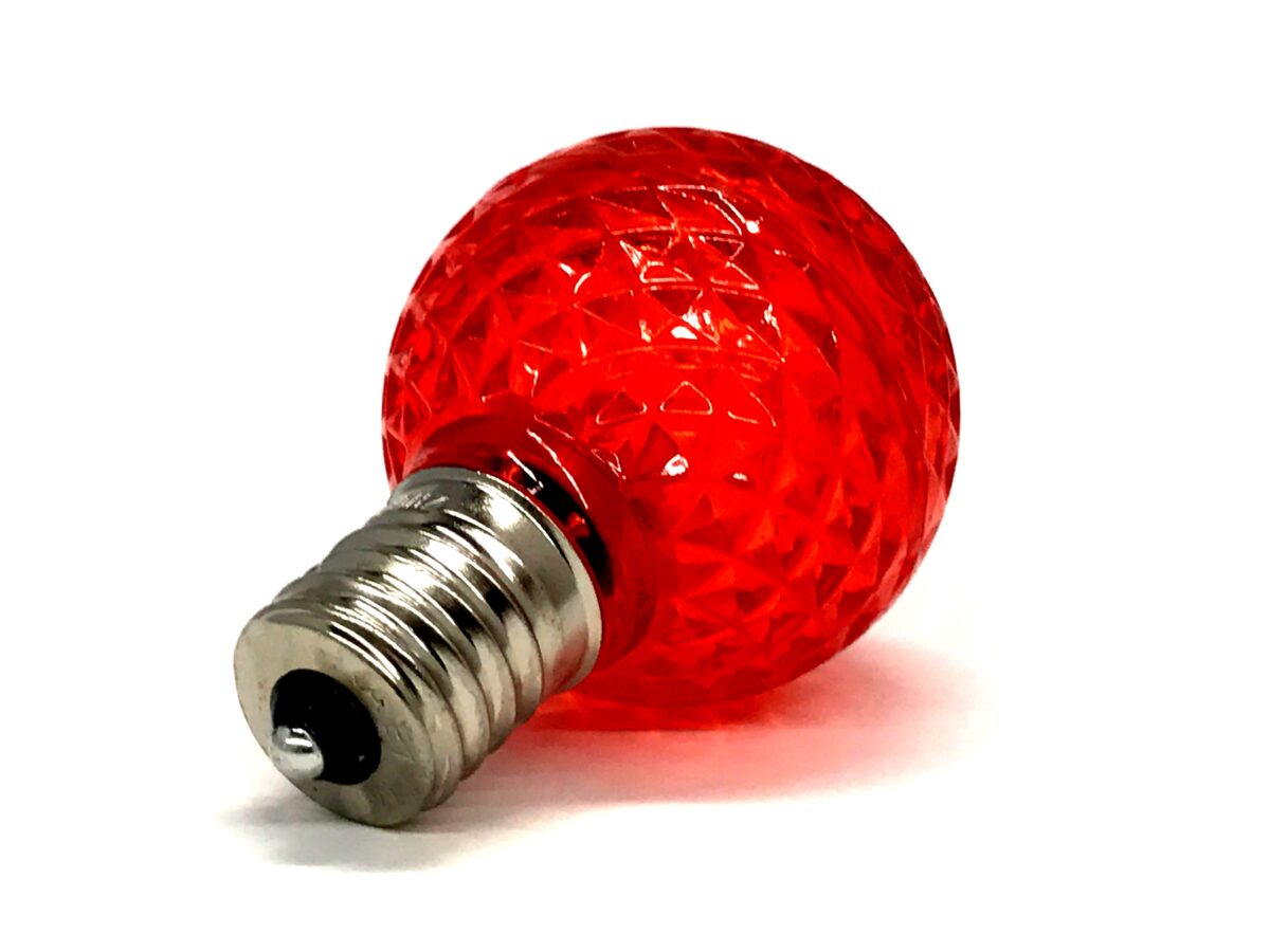 C9 LED Red Faceted G40 Bulb(25 Pack) – Lite-Netics